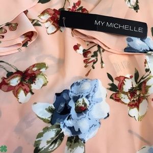 My Michelle | Tops | Nwt My Michelle Peach 34 Sleeves Ruffled Blouse ...